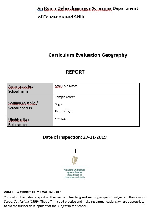 Geography Report 2019 - St. John's Co-Educational N.S. Sligo